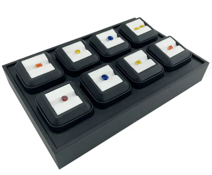 Black PU Loose Stone Display Boxes — Jewelry Packaging Mall